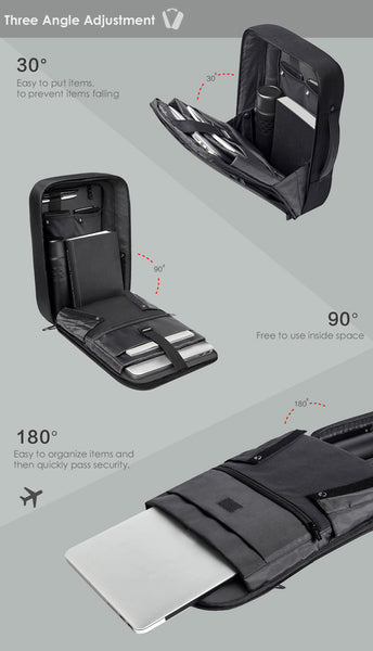 Office Waterproof Backpack/Briefcase With Password Lock,External USB F