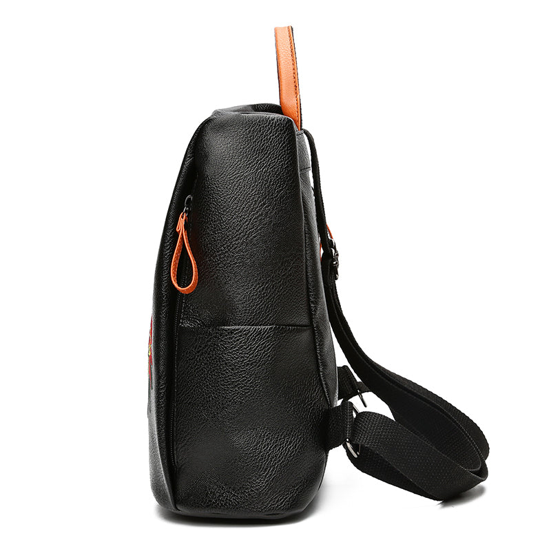 Fashion Women's Embroidered PU Leather Backpacks