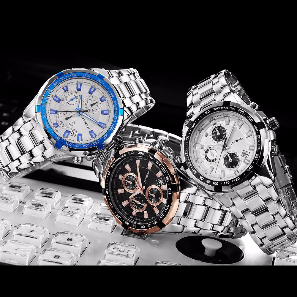 Men's Stainless Steel Fashion Watch - Blackgold,Silverblack,Silverblue