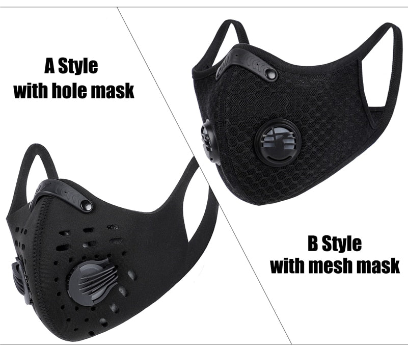 Sports/Cycling Face Mask with Activated Carbon Filter and Exhalation V