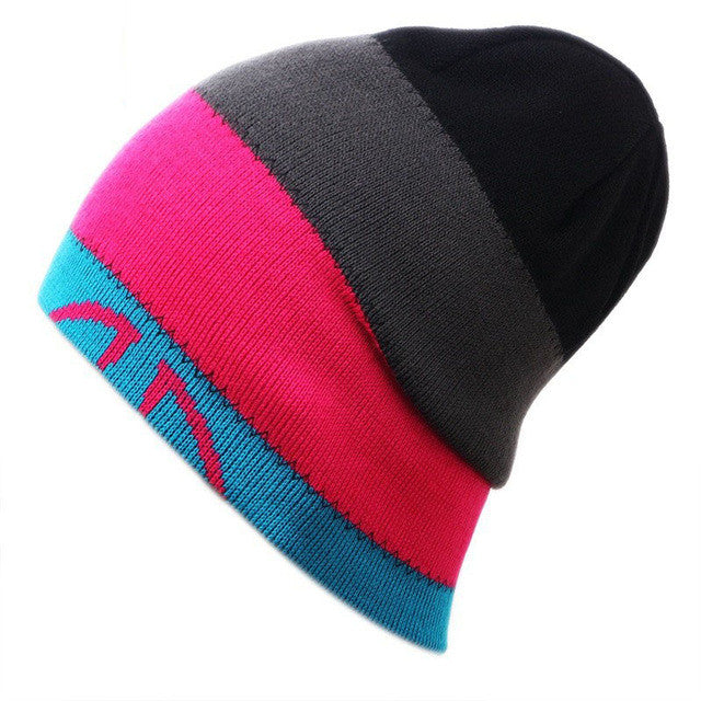 Knitted Men's Skullies And Beanies Thermal Ski Hat Double-Sided Cap